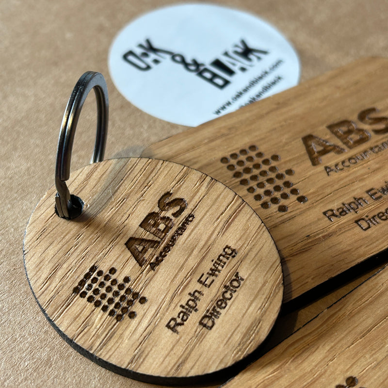 Smart Business Cards & Fobs – Oak & Black
